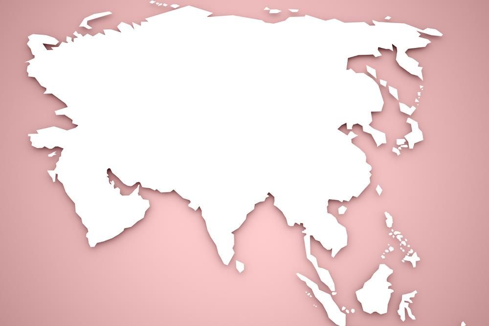 Fototapety.Pl Azja Mapa Kontur Fototapeta Na Ścianę 250x250cm ...