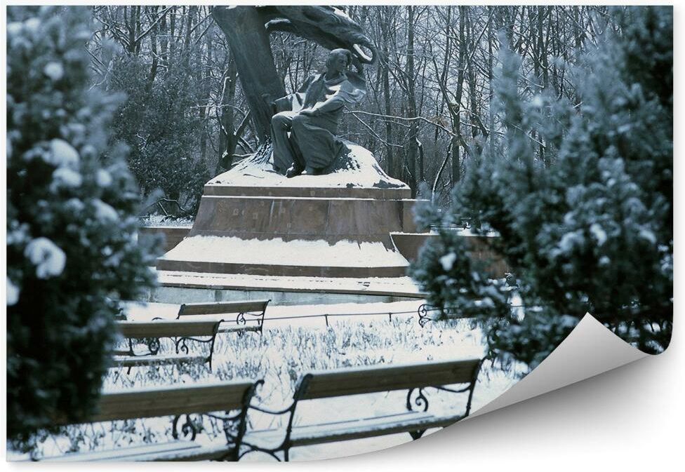 Fototapety.Pl Pomnik Fryderyka Chopina Warszawa Zima Śnieg Ławki Drzewa Okleina Na Ścianę ...