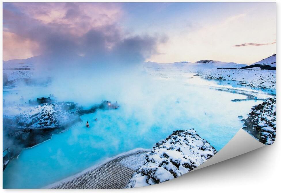 Fototapety.Pl Błękitna Laguna Islandia Śnieg Dym Okleina Ścienna ...