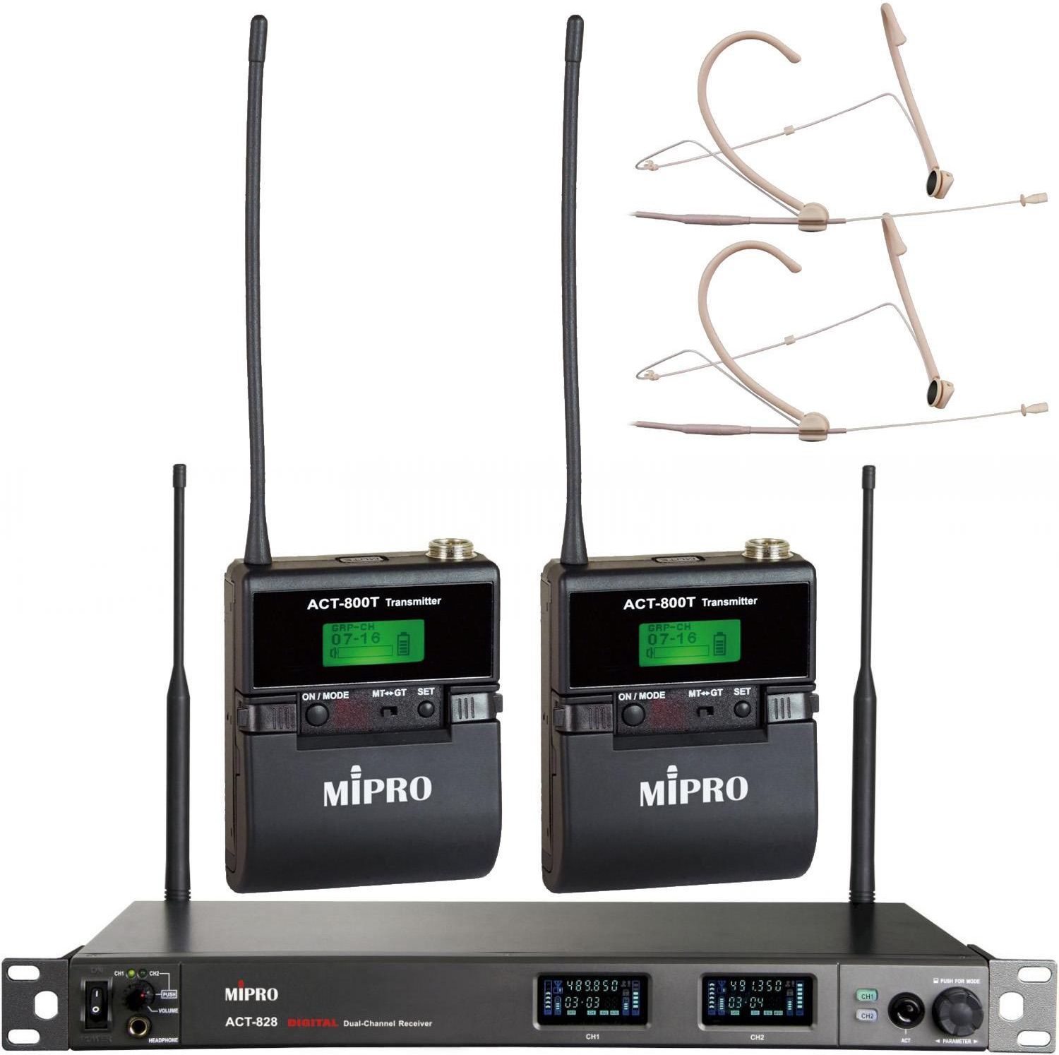 Mikrofon MIPRO ACT-828 / 2x ACT-800T / 2x MU-23 , Zestaw dwa mikrofony ...