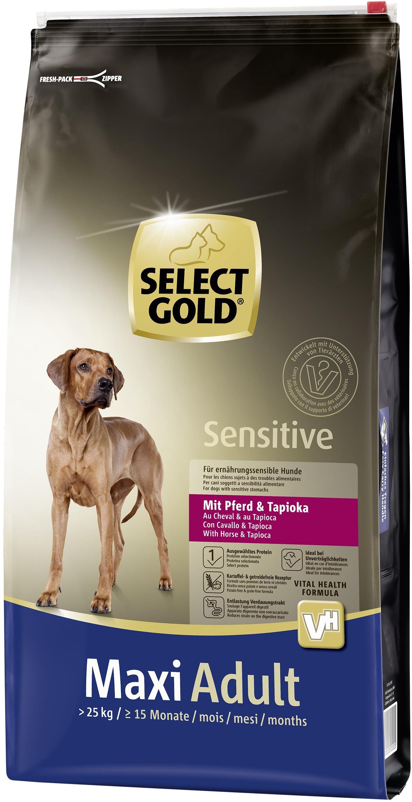 Karma Select Gold Sensitive Adult Maxi Konina I Tapioka 12 Kg - Ceny i ...
