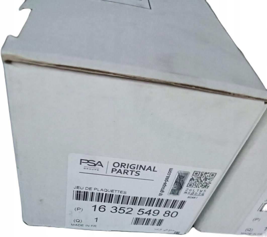 Klocki hamulcowe 1635254980 ZESTAW KLOCKÓW HAMULCOWYCH ORYGINAŁ OE PSA ...