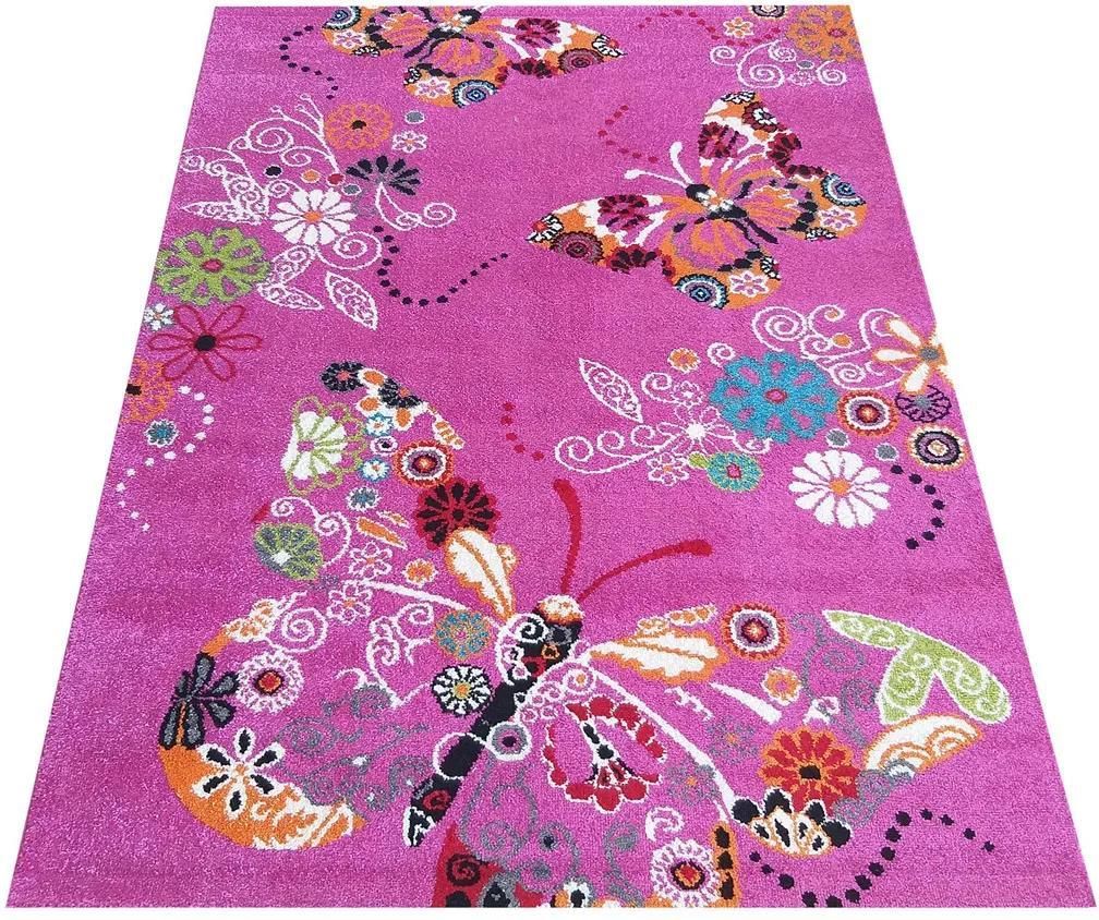 Różowy Dywan W Motylki Dla Dziewczynki Dislo 160 X 220Cm - Opinie i ...