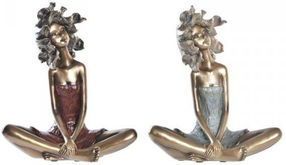 Dkd Home Decor Figurka Dekoracyjna Kobieta Czerwony Złoty Turkusowy ...