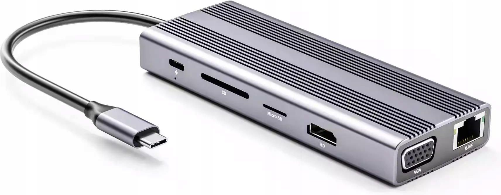 Stacja dokująca do laptopa 4Apple Hub 12W1 Usb-C Lan Vga Hdmi Macbook 4Apple Pro HUB 12w1 USB-C ...