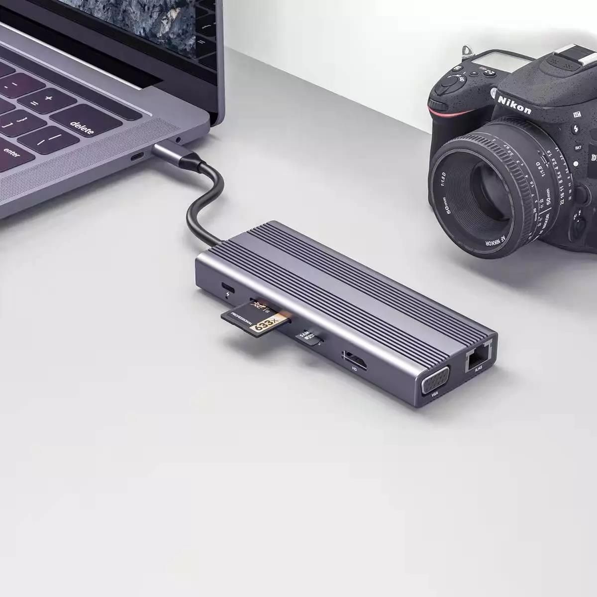 Stacja dokująca do laptopa 4Apple Hub 12W1 Usb-C Lan Vga Hdmi Macbook 4Apple Pro HUB 12w1 USB-C ...