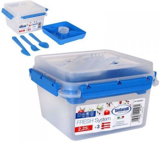 Tontarelli Lunchbox Z Przegrodami I Sztućcami Fresh System Plastikowy 2 ...