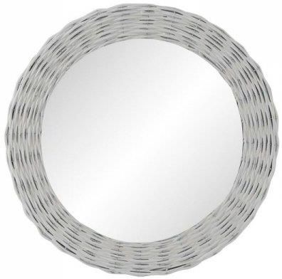 Dkd Home Decor Lustro Ścienne Szkło Mdf Biały Wiklinowy Cottage ...