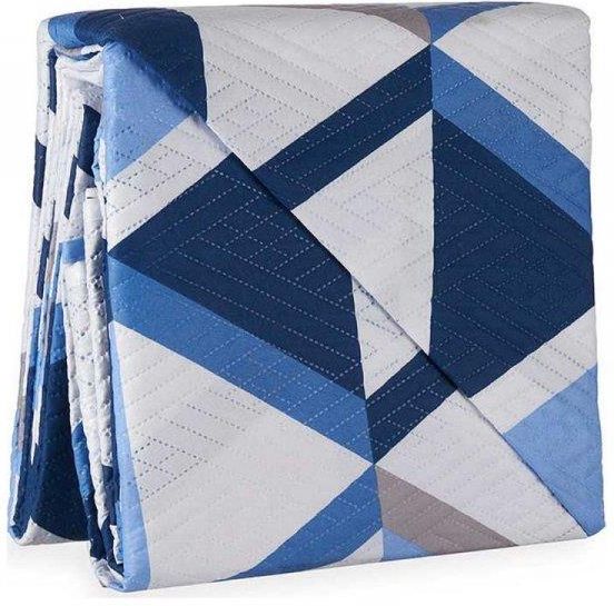 Gift Decor Dwustronna Narzuta Na Łóżko Niebieski Trójkąt Biały (240X260 Cm) 12662664 - Opinie i ...