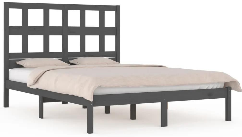 VidaXL Rama Łóżka Szara Lite Drewno Sosnowe 150X200 Cm King Size 13452 ...