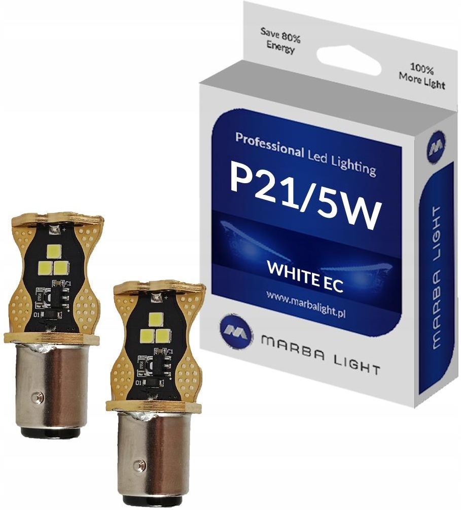 Marba Light Żarówki Led P21W 9 24V Mlec Biała 6000K Mlec21W - opinie i ...