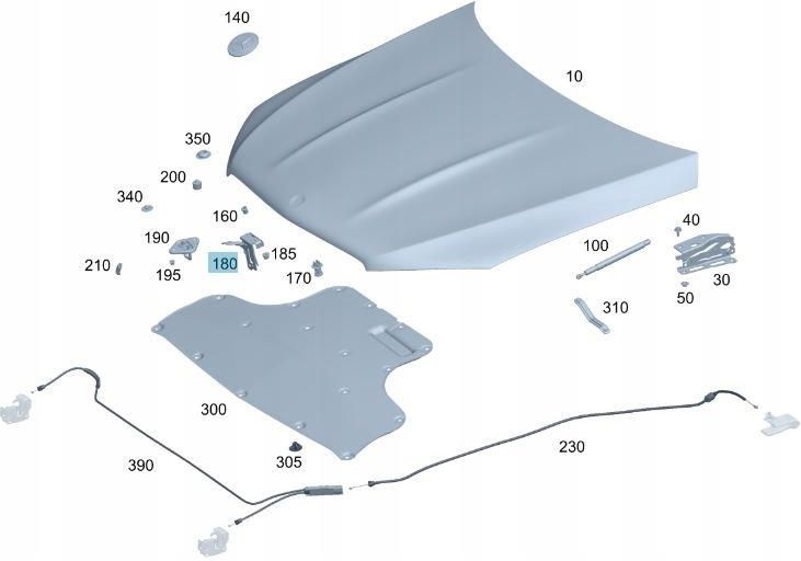 Mercedes-Benz Oe Rygiel Zamek Pałąk Maski Mercedes W207 A2078980132 ...