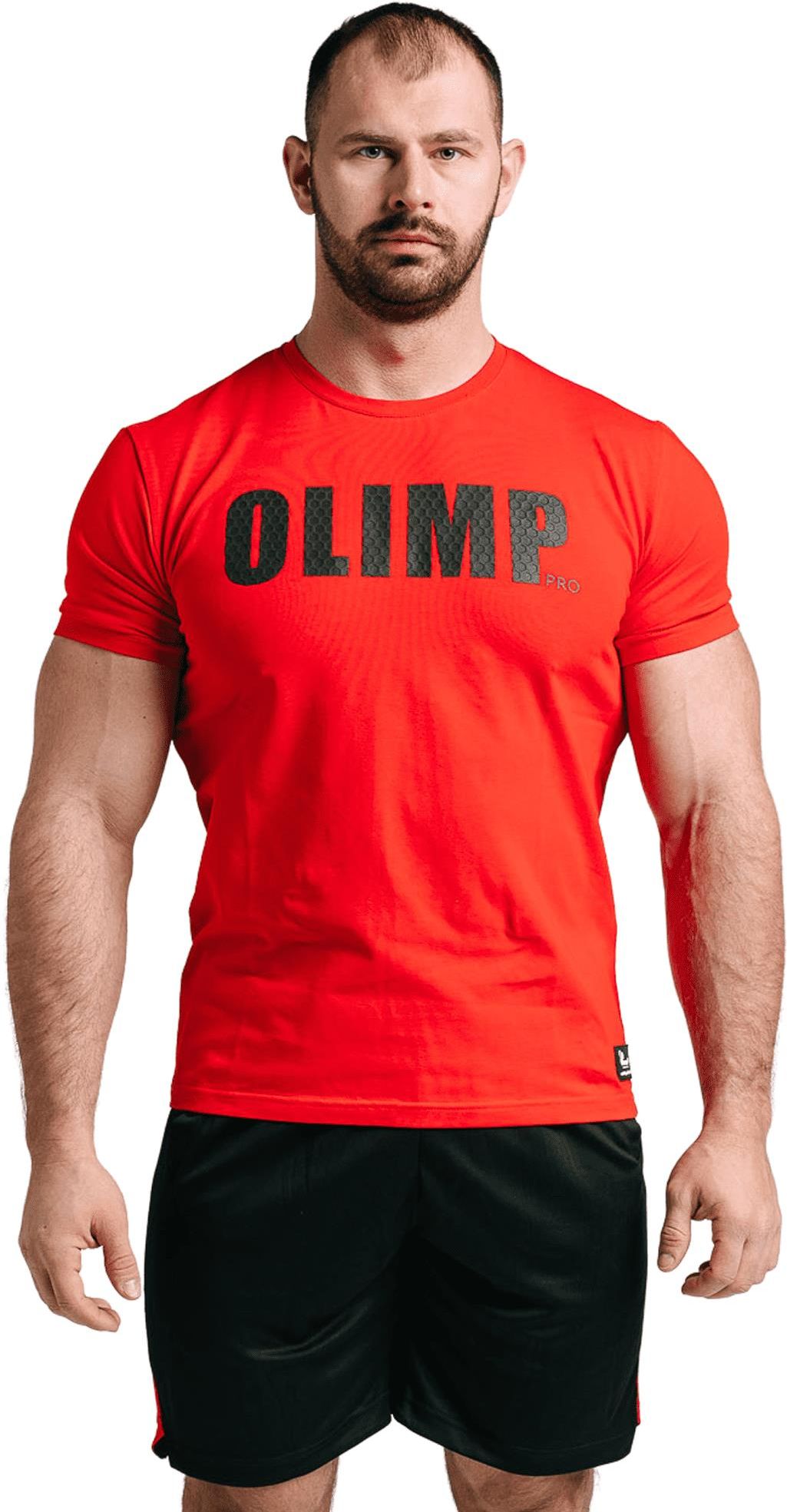 Olimp Live And Fight Męska koszulka Olimp Men T shirt Grip Pro czerwona ...