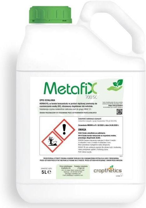 Metafix 700 SC 5l (metamitron) - zwalcza chwasty w buraku cukrowym ...