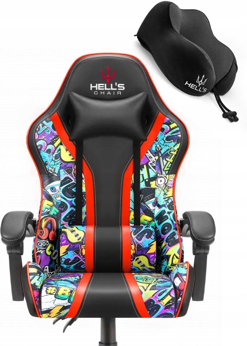 Fotel dla gracza Hell's Chair Graffiti Kolorowy - Ceny i opinie - Ceneo.pl