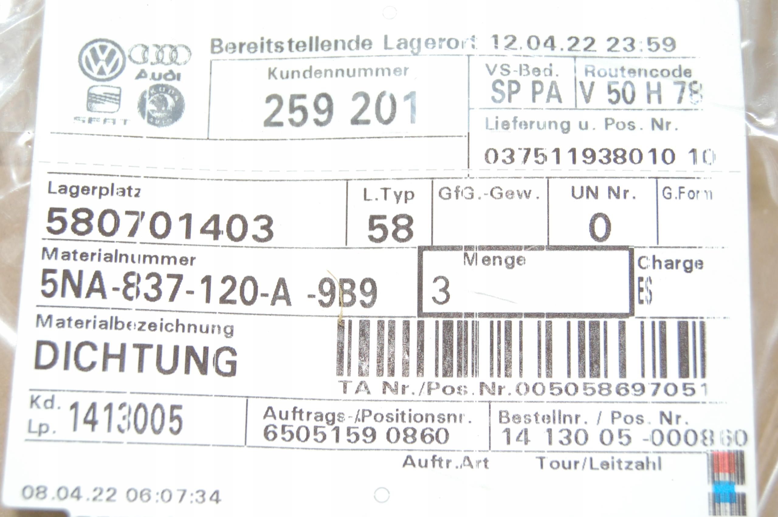 Volkswagen Oe Nowa Uszczelka Progu Prawa Vw Tiguan 5Na837120A - Opinie ...