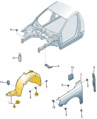 Nadkole Volkswagen Oe Nowe Nadkole Przód Vw Jetta 5C6805912 L+P Aso ...