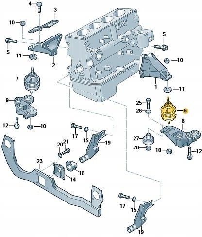 Zawieszenie silnika Audi Oe Poduszka Silnika A6 C5 A8 4D0199267 ...