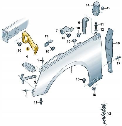 Audi Oe 8W6821131B Wspornik Błotnika Lewy Przód A5 - Opinie i ceny na ...