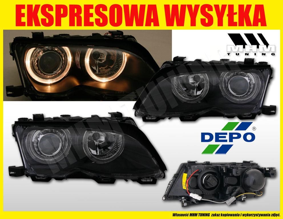 Lampa przednia Depo Reflektor Lampa Ringi Angel Eyes Bmw 3 E46 Lift 01 - Opinie i ceny na Ceneo.pl