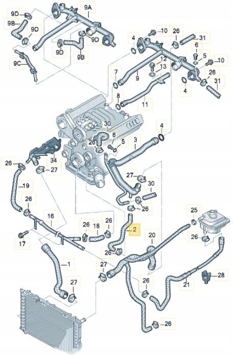 Vaico Wąż Rura Cieczy Wody Audi A4 A6 2.4 2.8 078121058M - Opinie i ...