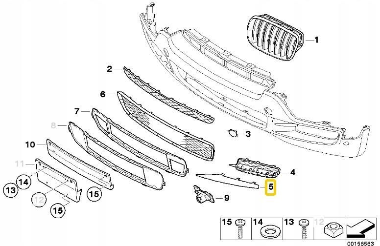 Listwa na zderzak Bmw Oe Listwa zderzaka Bmw X5 E70 Prawa 51117168924 ...