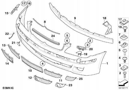 Bmw Oe Bmw E65 E66 ślizg zderzaka przód prawy 51117135576 - Opinie i ...
