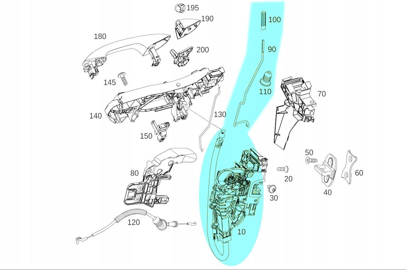 Mercedes Benz Oe Zamek Drzwi Z Prawej Strony Mercedes A0997206801 ...