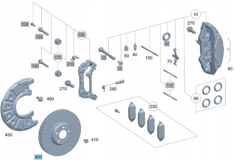 Zestaw naprawczy układu hamulcowego Mercedes Benz Oe Org Śruba Tarczy ...