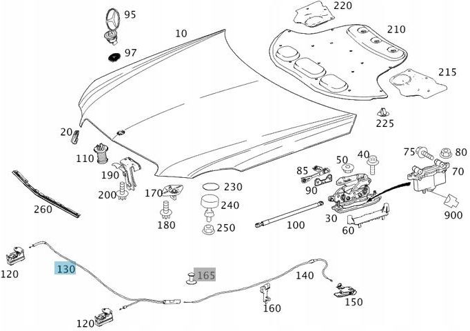 Mercedes Benz Oe Linka Otwietania Maski Silnika Mercedes E/ Cls ...
