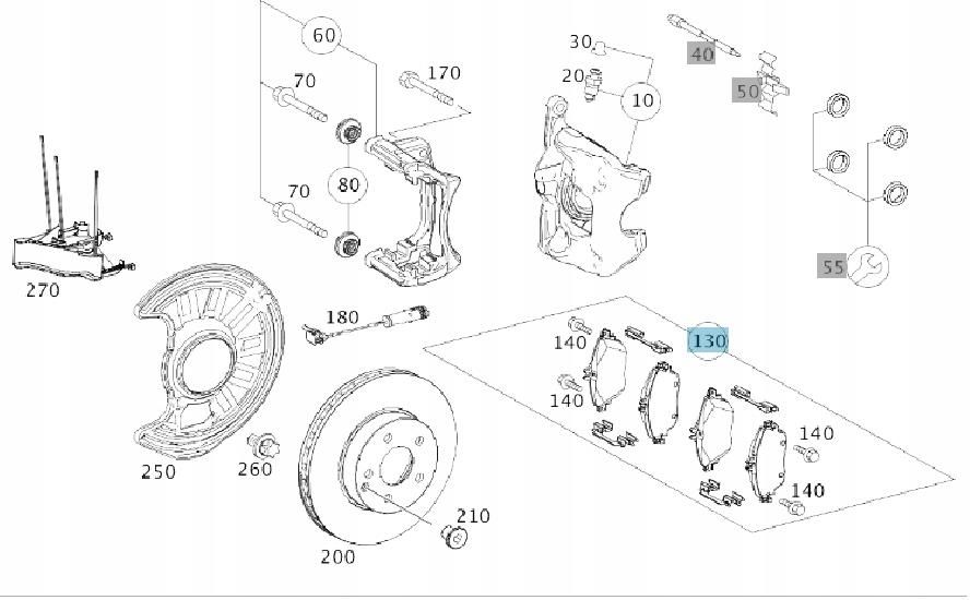 Klocki hamulcowe Mercedes Benz Oe Org Klocki Hamulcowe A0004209104 ...