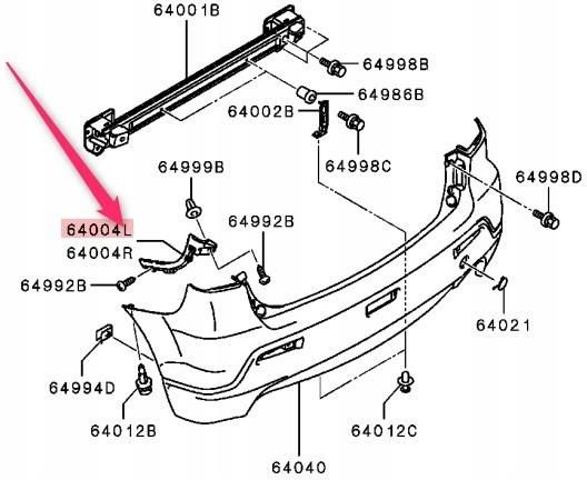 Mitsubishi Oe Ślizg Zderzaka Prawy Tył - Opinie i ceny na Ceneo.pl