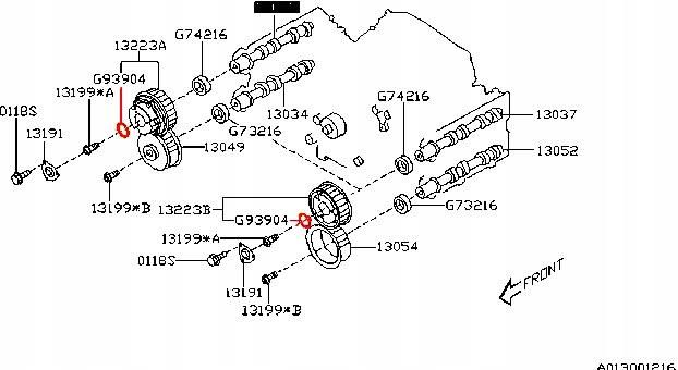 Mechanizm rozrządu Subaru Oe Oring Uszczelka Koła Rozrządu Avcs 39.4X3 ...