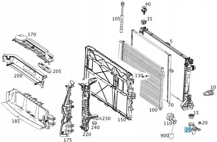 MercedesBenz Oe Wspornik/ Uchwyt Chłodnicy Prawy Vito/ V Klasa 447 ...
