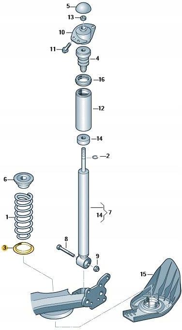 Volkswagen Oe Podkładka Sprężyny Amortyzatora 1J0512109 Oryginał ...