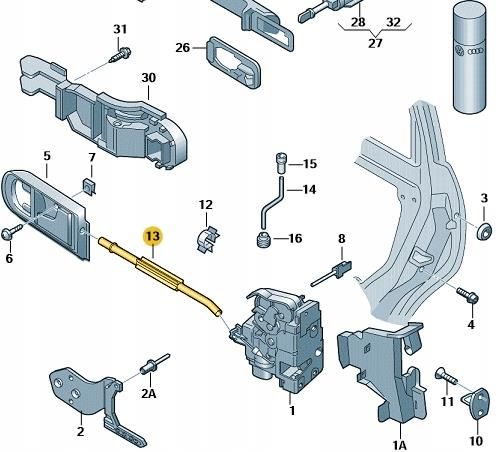 Volkswagen Oe Linka Cięgno Bowdena Drzwi 3U0837085 Oryginał - Opinie i ...