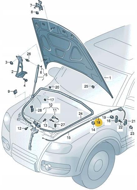 Volkswagen Oe Linka Cięgno Otwierania Maski Vw Touareg 7L - Opinie i ...
