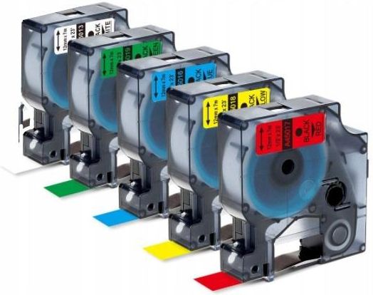 Taśma barwiąca Aimotech Taśmy Do Dymo Lm280 D1 12Mm Zestaw 5szt. Kolory ...