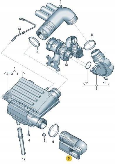 Volkswagen Oe Wlot Powietrza Dolot 1 2 4 Tsi Vag - Opinie i ceny na ...