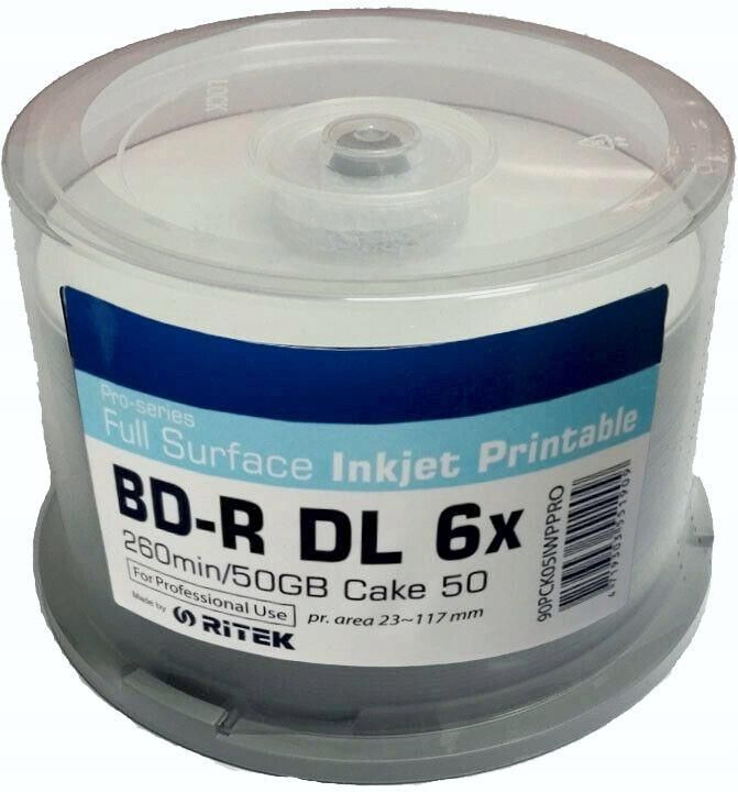Nośnik danych Płyty Bd-r DL Blu-Ray Ritek 50GB printable 10szt - Opinie ...
