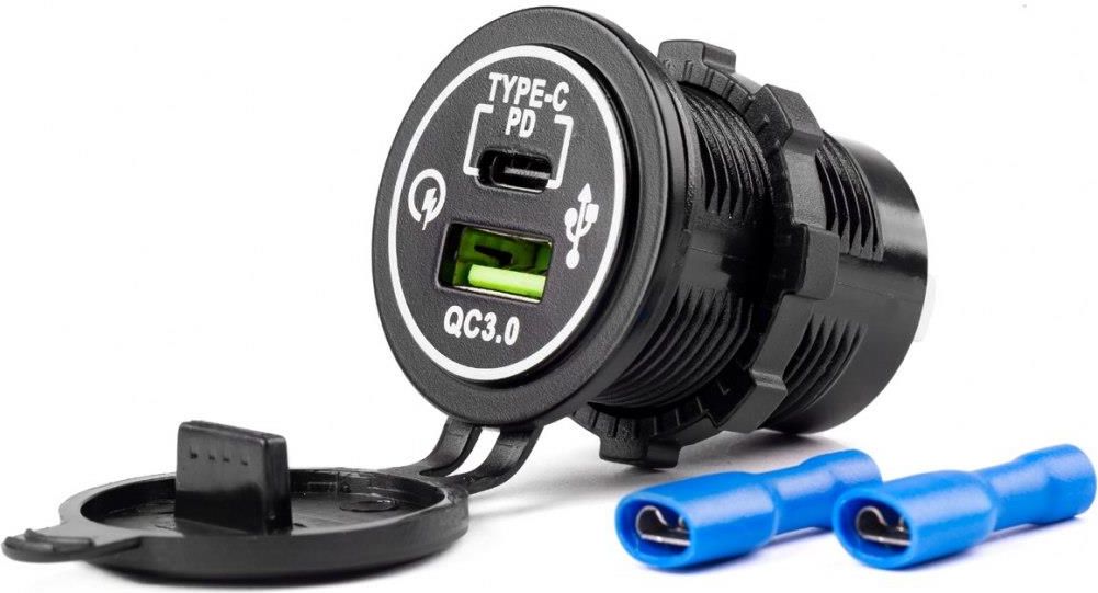 AMiO Ładowarka usb+usb-c 12/24v mod-08 AMI02858 - Opinie i ceny na Ceneo.pl