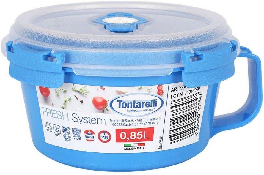 Tontarelli Pojemnik Na Lunch Fresh System Okrągła Niebieski Plastikowy ...