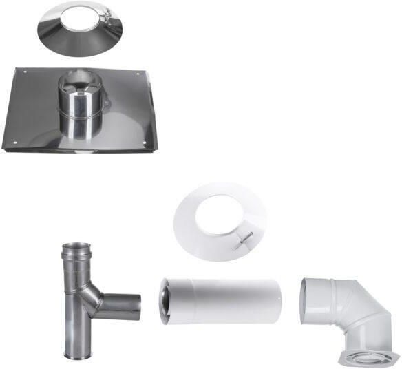 System kominkowy Spiroflex 60/100 Zestaw Przyłączeniowy W Szacht Kominowy Imme Malowany Biały ...