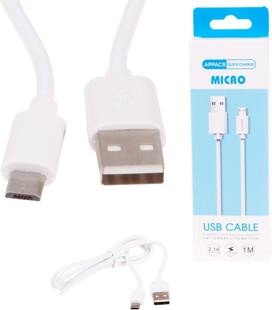 Appacs APPACS KABEL USB MICRO 1M MICROUSB FIRMOWY FAST BIAŁY - Opinie i ...