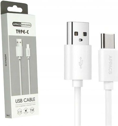 Appacs APPACS KABEL USB TYP-C 1M USB-C FIRMOWY FAST BIAŁY - Opinie i ceny na Ceneo.pl