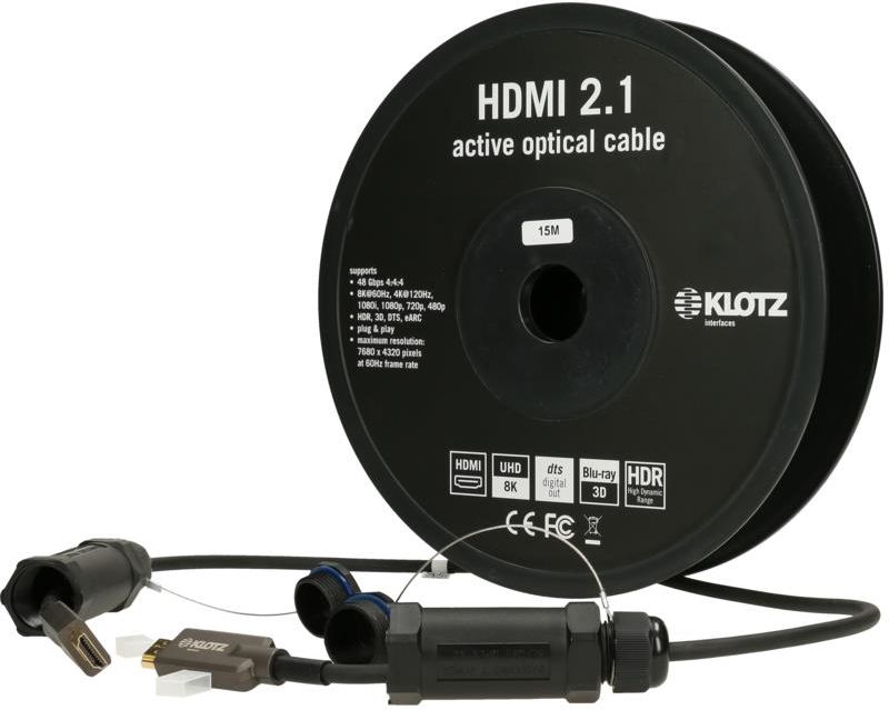 Klotz HDMI 2.1 AOC Link 50m aktywny kabel optyczny opancerzony ...