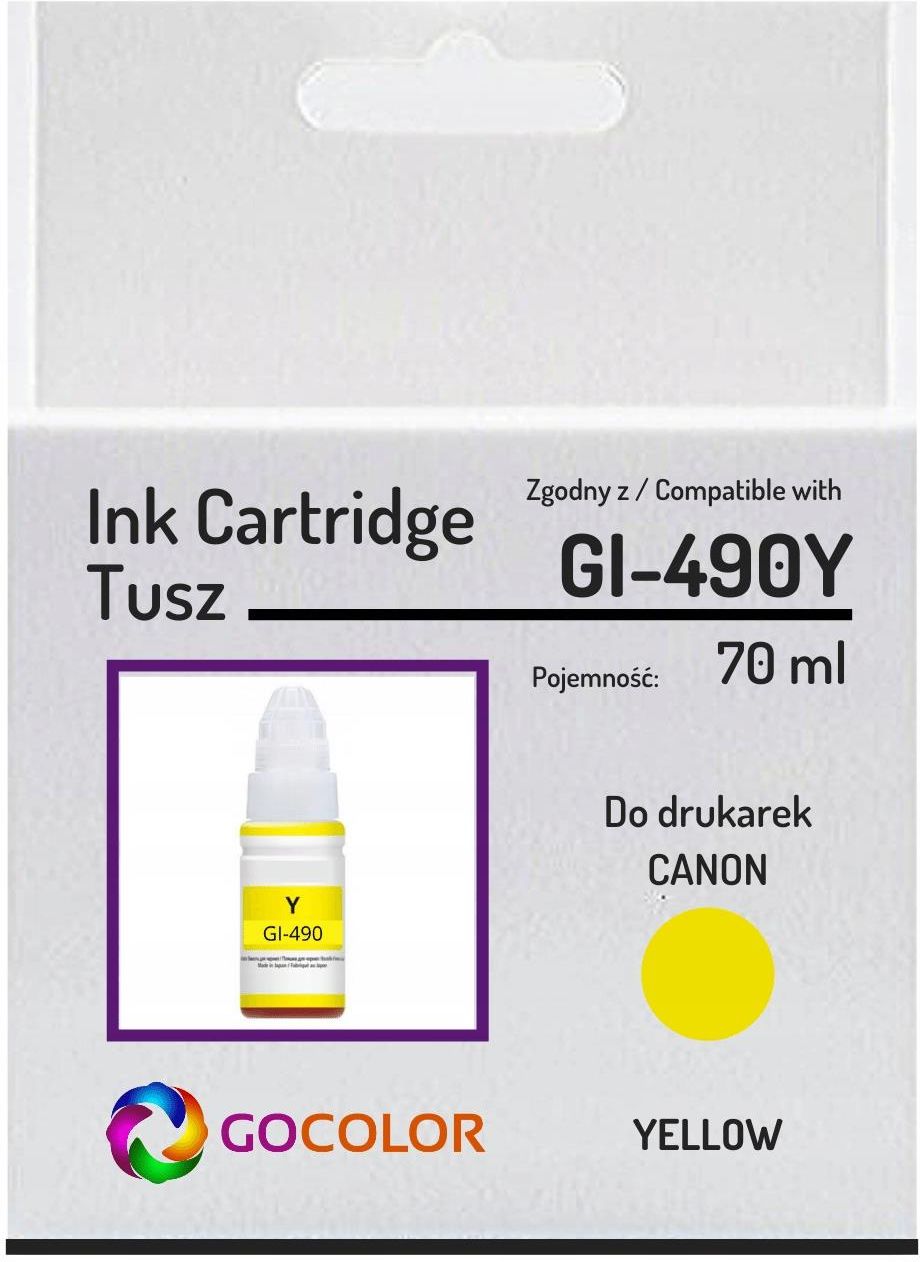 Tusz GOCOLOR DO CANON GI-490Y YELLOW PIXMA G1411 ZAMIENNIK () ECA677 do ...