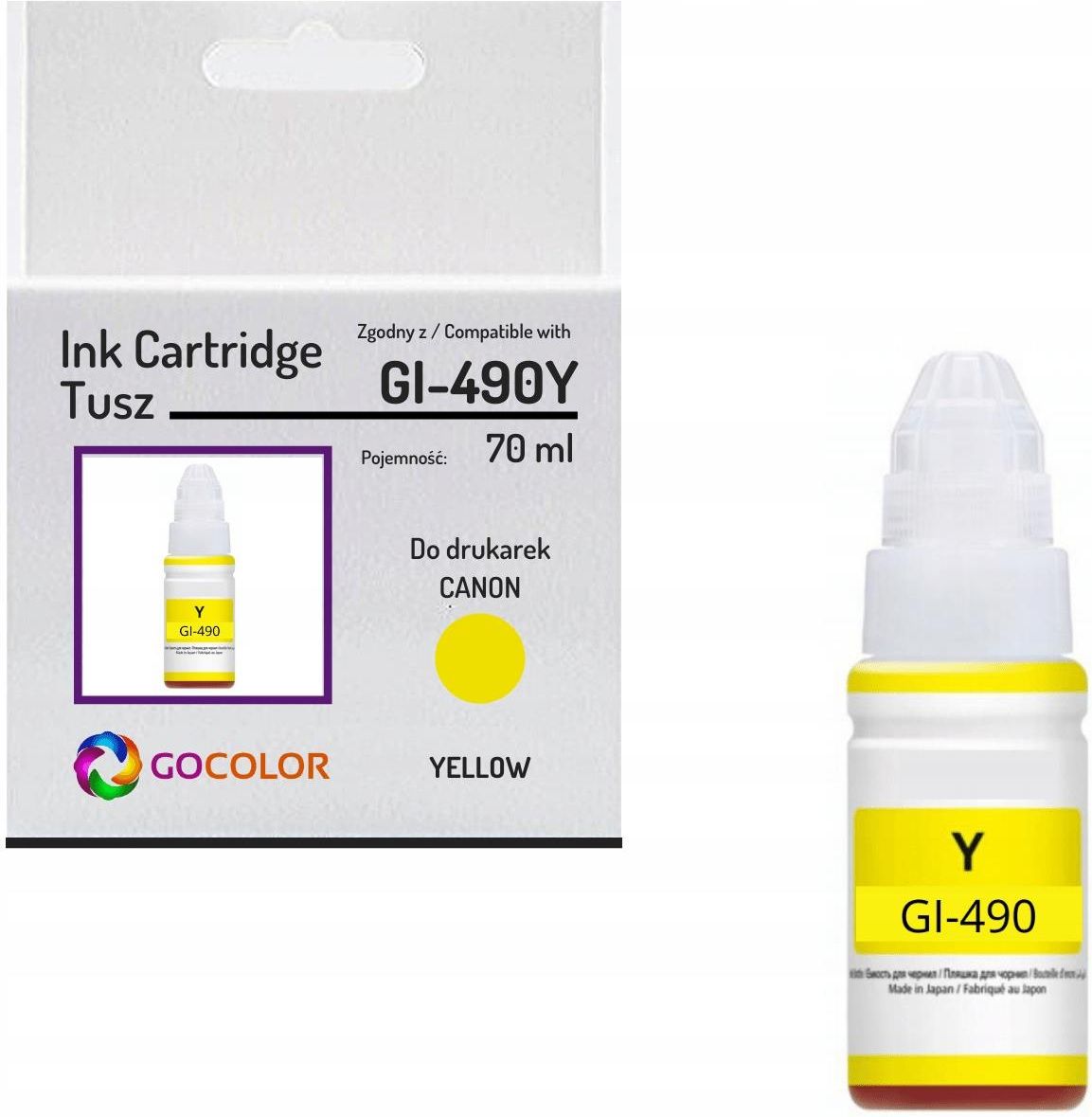 Tusz GOCOLOR DO CANON GI-490Y YELLOW PIXMA G1411 ZAMIENNIK () ECA677 do ...