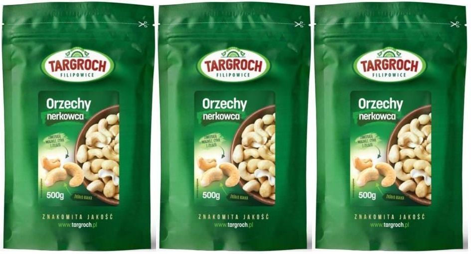 Zestaw 3 x Orzechy Nerkowca 500 g - Targroch - Ceny i opinie - Ceneo.pl