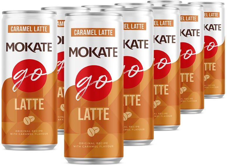 Kawa Zestaw 10 x Mokate GO Latte Napój mleczny o smaku karmelowym z ...